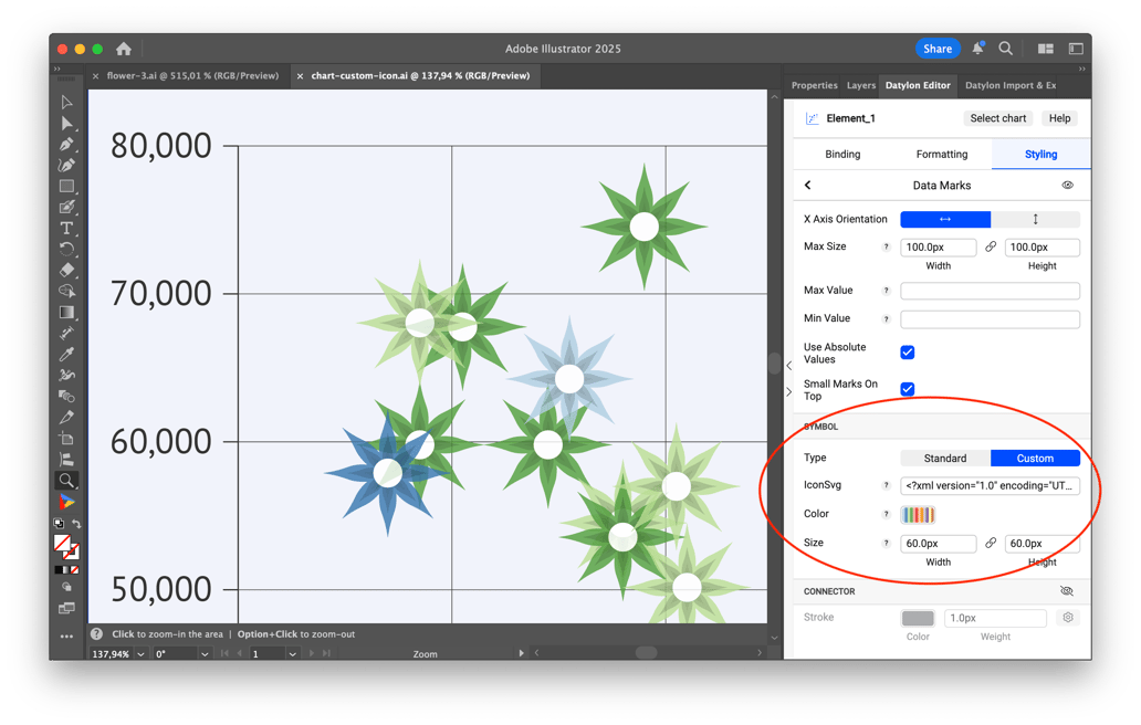 How Can I Use Custom Icons in my Datylon Chart?