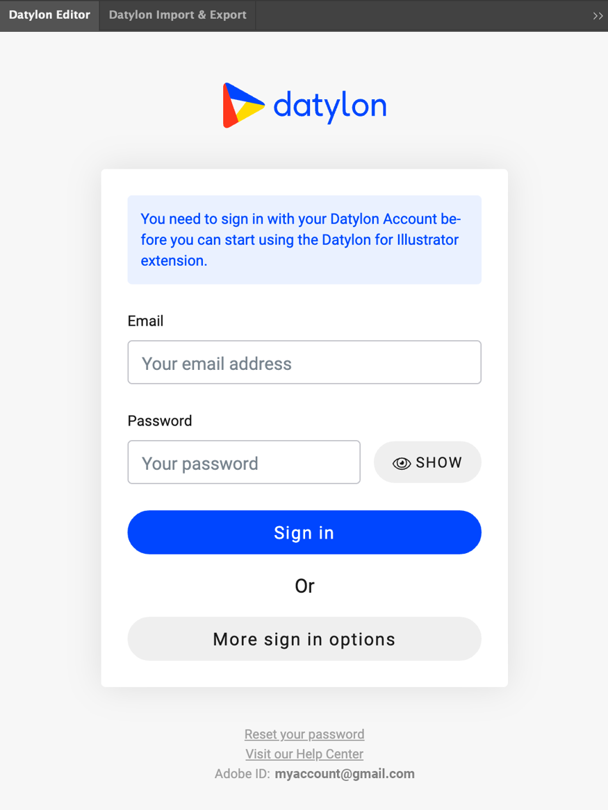 How to activate a Datylon for Illustrator free trial or subscription?