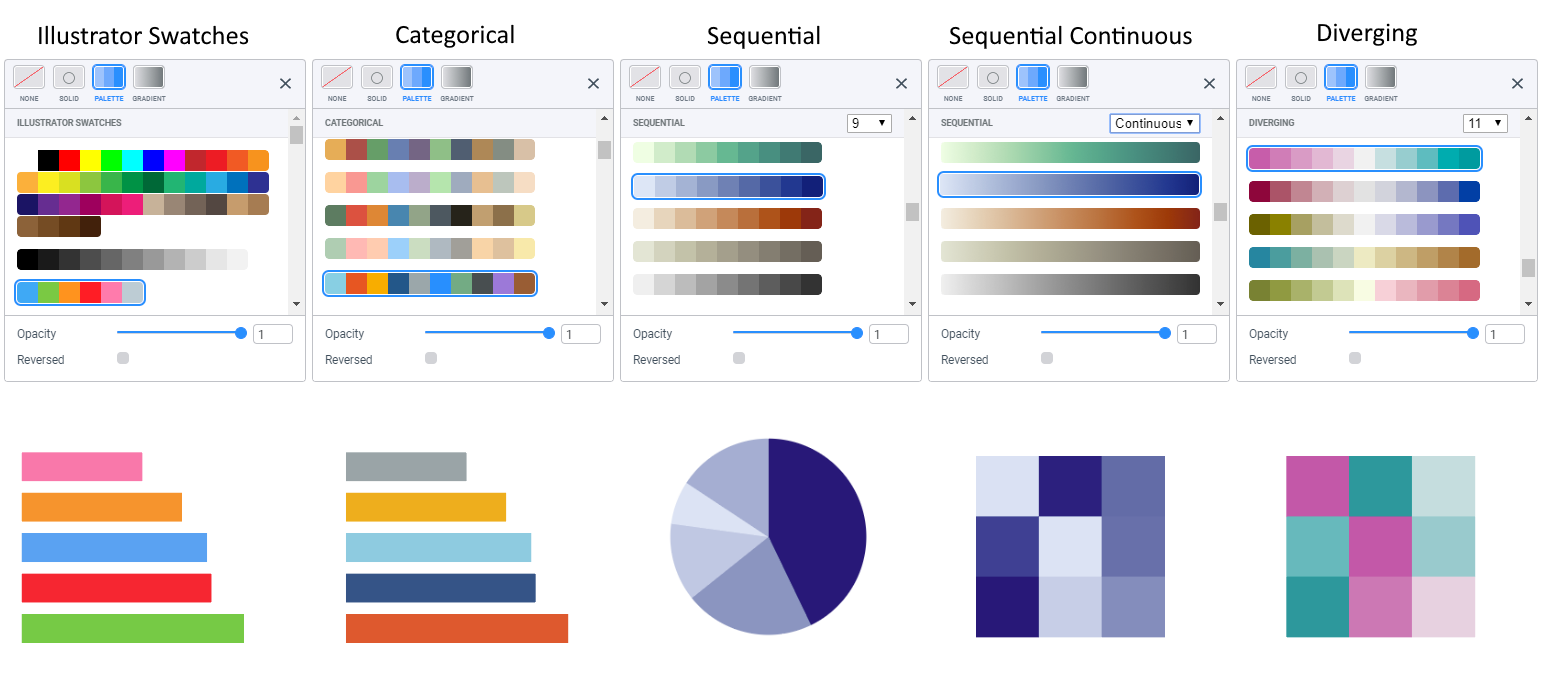 How to use color palettes in Datylon chart maker
