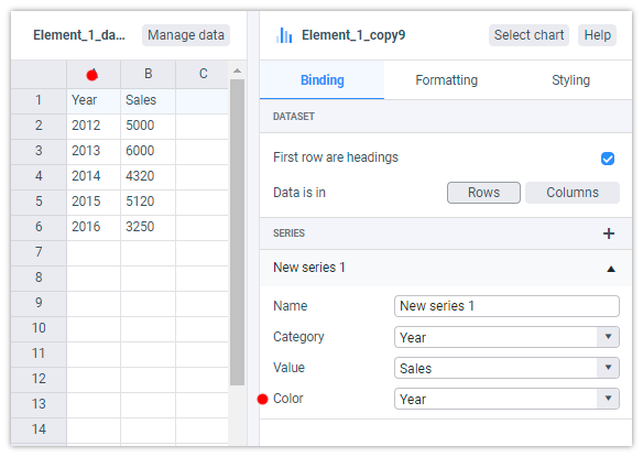 How to use color palettes for data-driven coloring of charts
